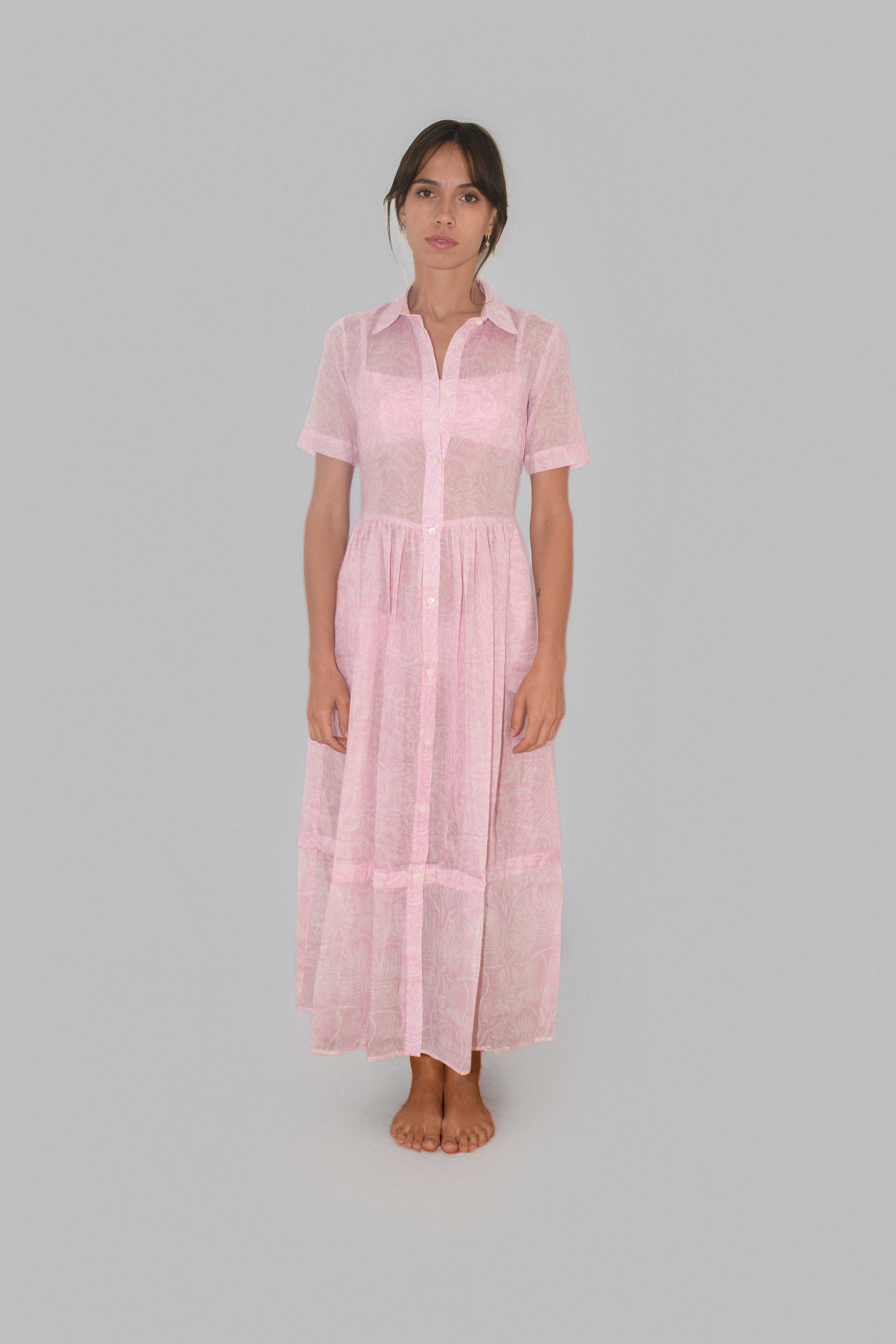 Sally Shirt Dress Silky Cotton VM Print
